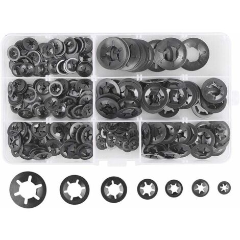 280Pcs Steel Lock Washers, Quick Lock Washers M3 M4 M5 M6 M8 M10 M12, 7 ...