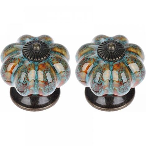 2pcs(Blue) Door Handle Set, Drawer Handles, Cabinet Handles, Ceramic ...