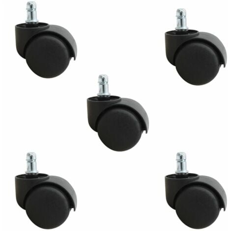 Stool or Office Chair Caster Wheels, 5 Piece Set - Black, Office Chair ...