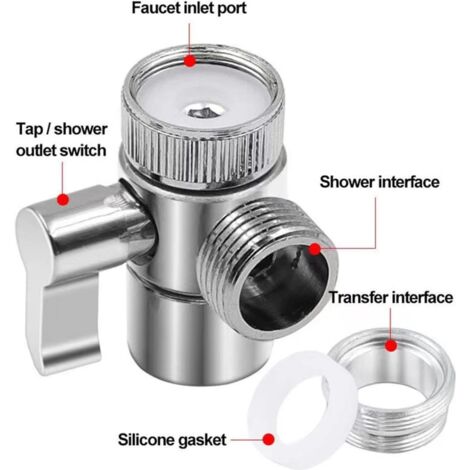 Faucet Diverter Valve - 1/2" Connection - Shower Diverter Valve - Three ...