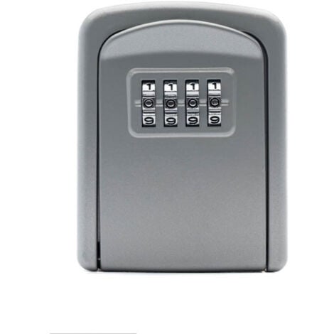 Silver Secure Key Box, Safe Storage Zinc Alloy Lock Box with 4 Digit ...