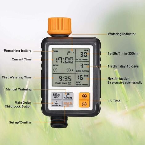 Automatic Watering Timer, Drip Irrigation Timer, Outdoor Use, Multiple ...