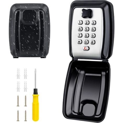 Outdoor Secure Key Box, Large Wall Mounted Key Box with 12 Digit Code ...
