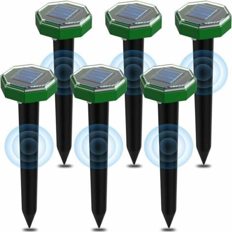 6 Pack Solar Ultrasonic Mouse Repellent, Solar Powered Ultrasonic Mouse ...