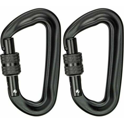 2pcs Climbing Carabiners (1200KG) Heavy Duty Aluminum Carabiners D ...