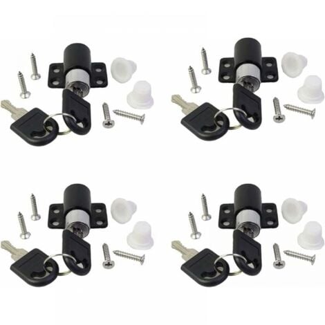 4pcs Black Window Locks Sliding Patio Door Lock Sliding Bay Window Lock ...