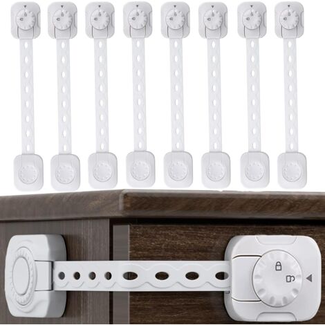 8 Pieces Baby Safety Door Lock, Transparent Cupboard Drawer Lock ...