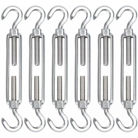 M5 Stainless Steel Cable Tensioners, 6 Pack Wire Rope Tensioner Hooks ...