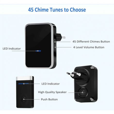 [No Batteries Required] Wireless Doorbell, Waterproof Electronic Door ...