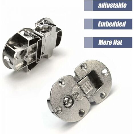 1 Pair Recessed Flap Hinge Adjustable Concealed Flat Hinges Downward ...