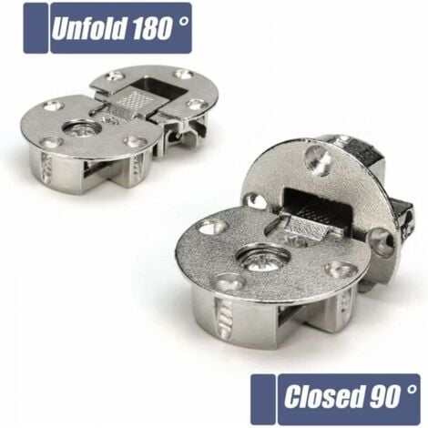 1 Pair Recessed Flap Hinge Adjustable Concealed Flat Hinges Downward ...