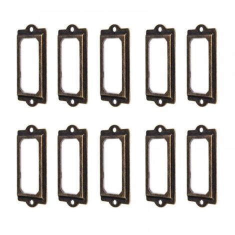 50Pcs Label Holder 70 x 33mm Vintage Bronze Metal Label Holder Card ...