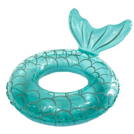 L(Lake Blue Fish Tail)Adult Size Inflatable Swim Ring, Durable Round ...