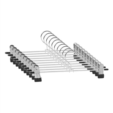 10 Pack Metal Trouser Hangers,Clip Hanger,Pants Hangers,Trouser Rack ...