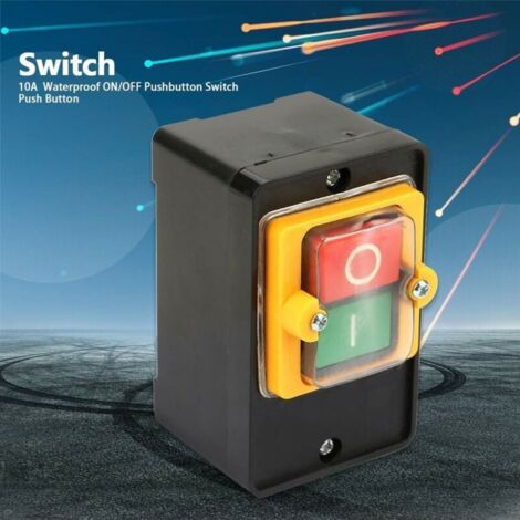 Push Button Switch, AC 220V/380V 10A Waterproof Power Control Button ...