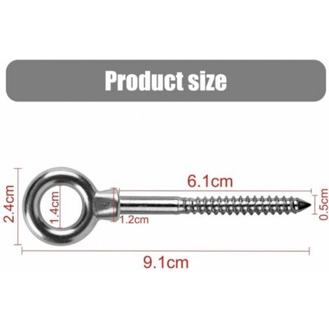 12 Pieces Eye Bolts Eye Screw M6 x 60mm Lifting Rings M6 Eye Screw 316 ...