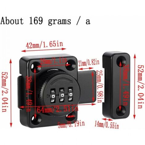 Password Lock Mechanism - Combination Rotary Lock - Push Door Buckle ...