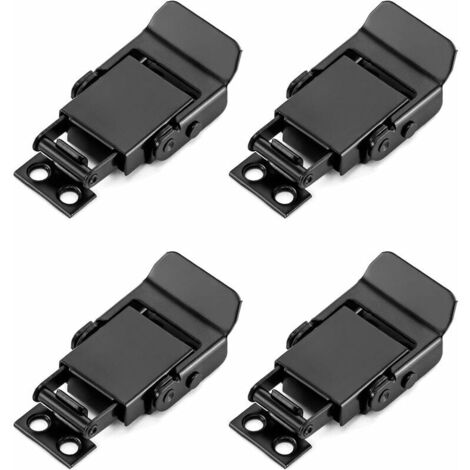 Set of 4 Stainless Steel Hinge Locks, Lever Latch Spring Loaded Hasps ...