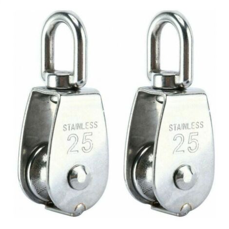 2Pcs 25mm Single Pulley 304 Stainless Steel Lifting Pulley Pulley ...