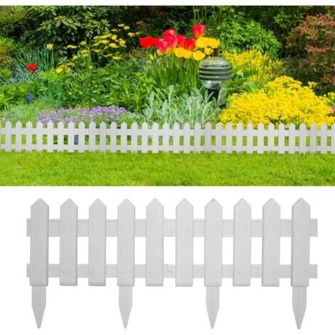 5pcs White 1.9m Lawn Edging, Pastoral Fence Garden Green Small Fence