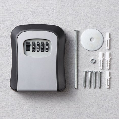 Grey Secure Key Box, with 4 Digit Combination Lock Large Keys Box ...