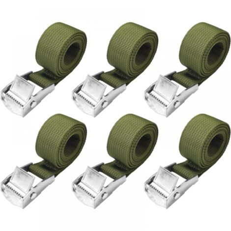 1m Lashing Straps - 6 Pack Short Ratchet Straps, Army Green, with Tight ...