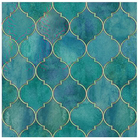 6 Pieces Dark Green Fish Scales (15 x 15 cm) - Self Adhesive Tiles for ...
