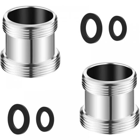 2Pcs 22/24mm Male-Male Faucet Adapter, 22mm NPT Male to Male Thread ...