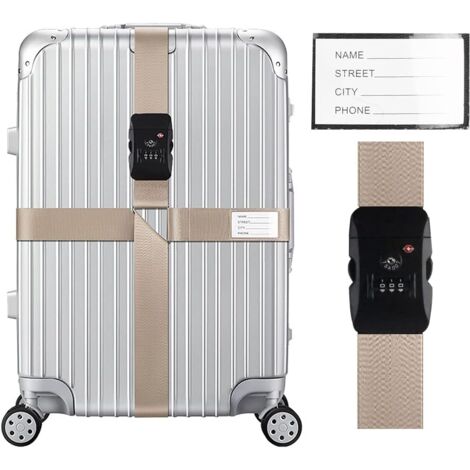 1 Piece Cross Luggage Straps Set, Adjustable Lockable Travel Luggage ...