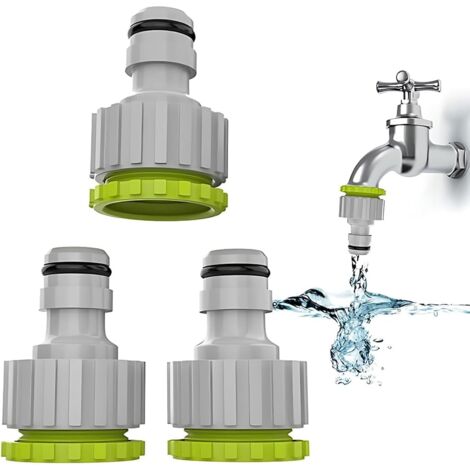 2 in 1 Tap Connector - 3 Pack, 1/2 Inch and 3/4 Inch Garden Tap ...