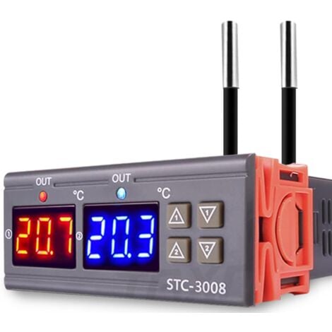 STC-3008 Temperature Thermostat Controller AC 110V-220V, Digital Temperature Controller with ...