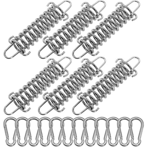 6 Pieces Shade Sail Tensioner, Shade Sail Spring with 12 Carabiners ...