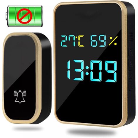 Wireless Doorbell Outdoor Waterproof Automatic Battery-Free with ...