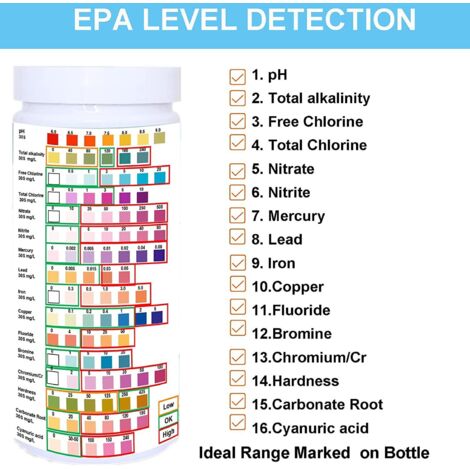 16 in 1 Drinking Water Test Kit Professional Hardness Test Kits, Tap ...