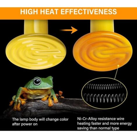 Ceramic Reptile Heat Bulb Without Light, Terrarium Heater, Amphibian ...