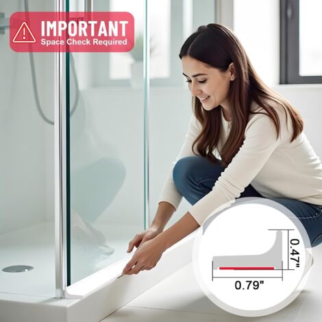 Shower door sill protector - self-adhesive silicone waterproof barrier ...