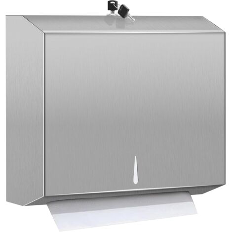 Stainless steel wall-mounted hand towel dispenser with lock, large ...