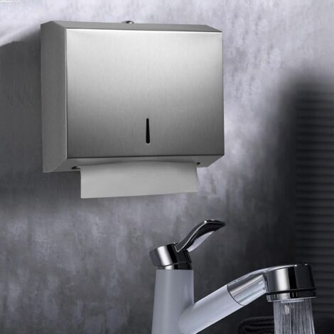 Stainless steel wall-mounted hand towel dispenser with lock, large ...