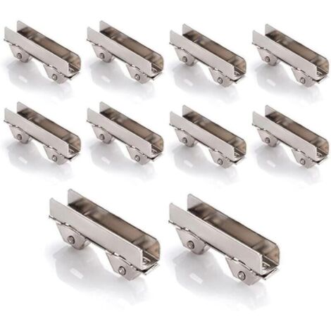 Set of 10 stainless steel sliding door wheel clamps for 6mm thick ...