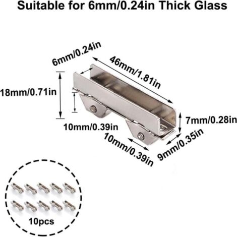 Set of 10 stainless steel sliding door wheel clamps for 6mm thick ...
