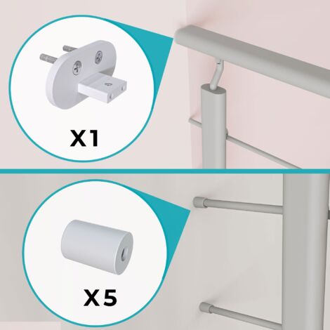 Kit de fixation murale noir mat pour garde-corps en aluminium : pour ...