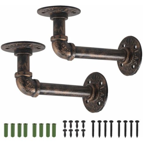 2X Staffe per mensole da parete in metallo industriale per tubi ...
