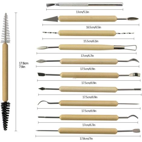 Set of 11 Polymer Clay Tools for Adults Pottery and Clay Sculpting ...