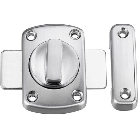 Rotary Door Latch Lock with Six Bolts, Door/Window Latch (Silver White)