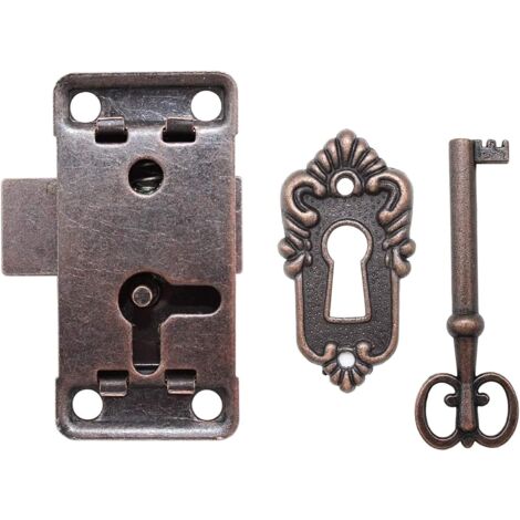 Antique Cabinet Door Lock, Antique Lock Set - Decorative Lock with Keys ...
