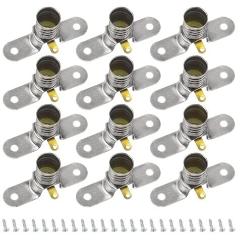 12 Pack E10 Socket for Screw Light Bulbs 4 x 1.8 cm Silver Metal - LED ...