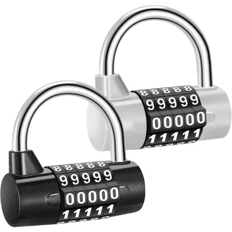Number code padlock, 2 piece padlock, combination padlock, 5 position ...