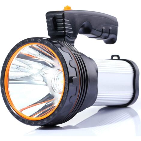 Linterna LED portátil recargable, luz de camping (plateada)