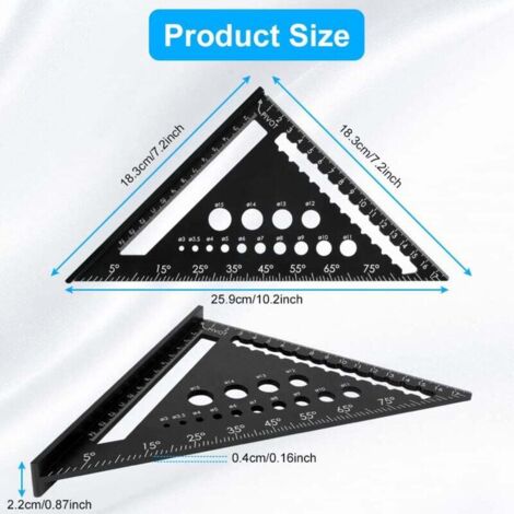 Escuadra de carpintero 5 en 1, escuadra de carpintero multifuncional de ...
