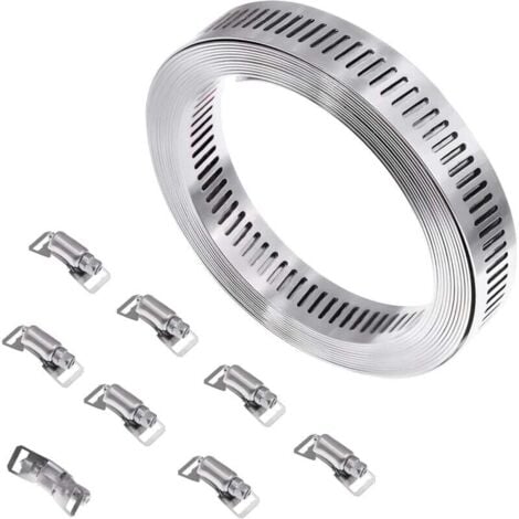 ZVD Abrazadera de manguera ajustable de acero inoxidable de 3 m de largo con engranaje sin fin y ...